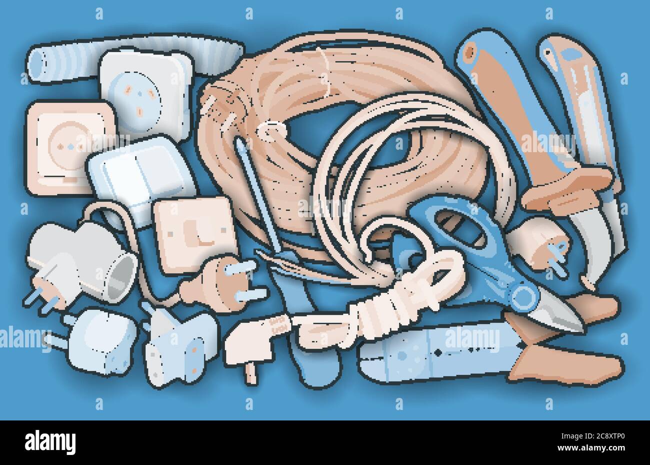 Cartoon doodle electrical instruments illustration Stock Vector Image ...