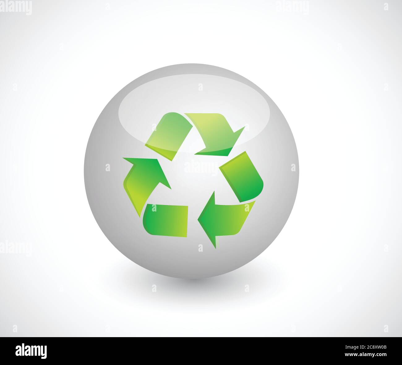 Sphere and recycle illustration design over a white background Stock ...