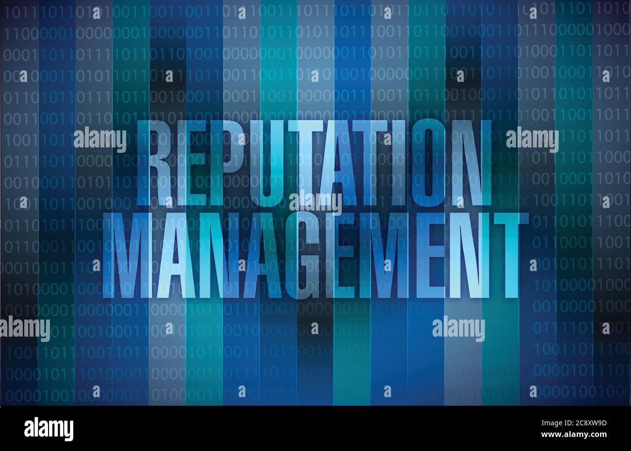 Reputation management graphic illustration design over a binary ...