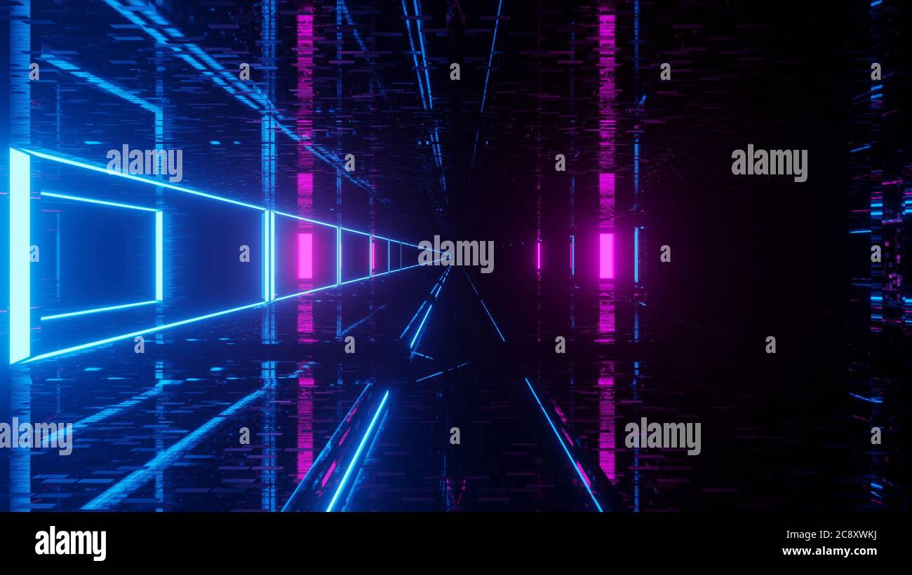 3d rendering of a cool sci-fi futuristic background with blue and ...