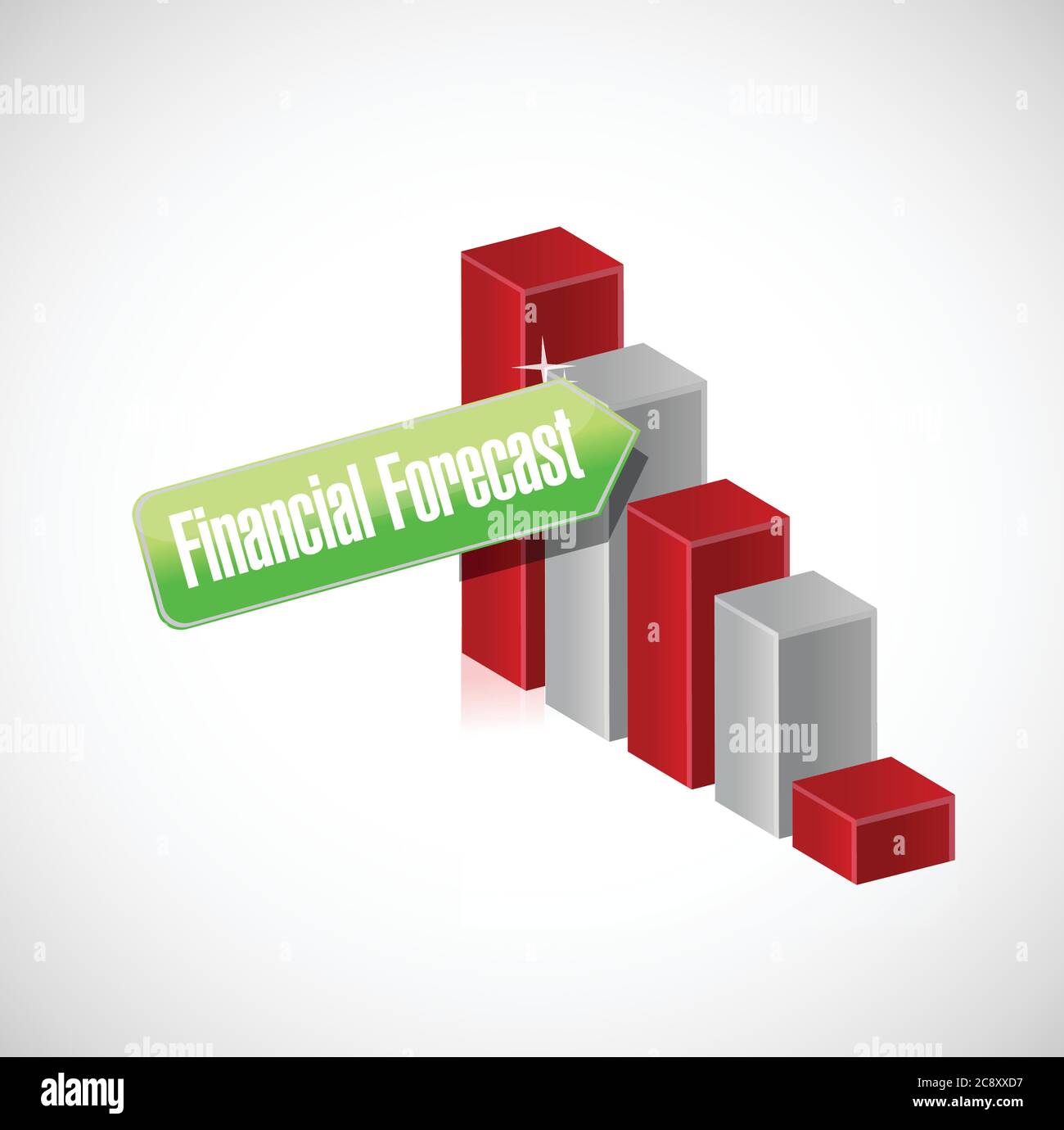 Financial forecast business graph. illustration design over a white ...