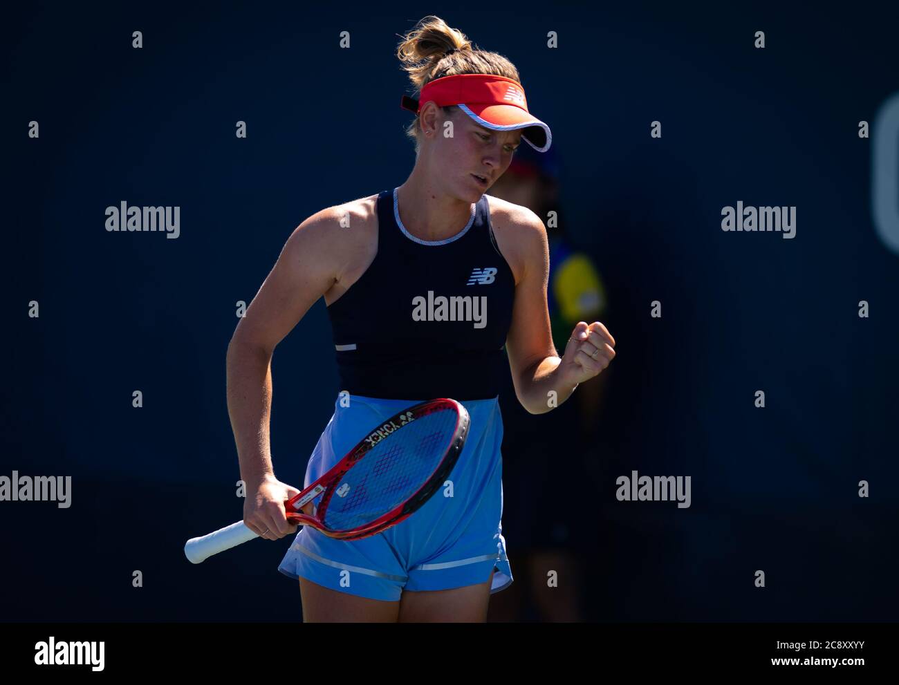 Fiona Ferro of France in action during her second-round match at the ...