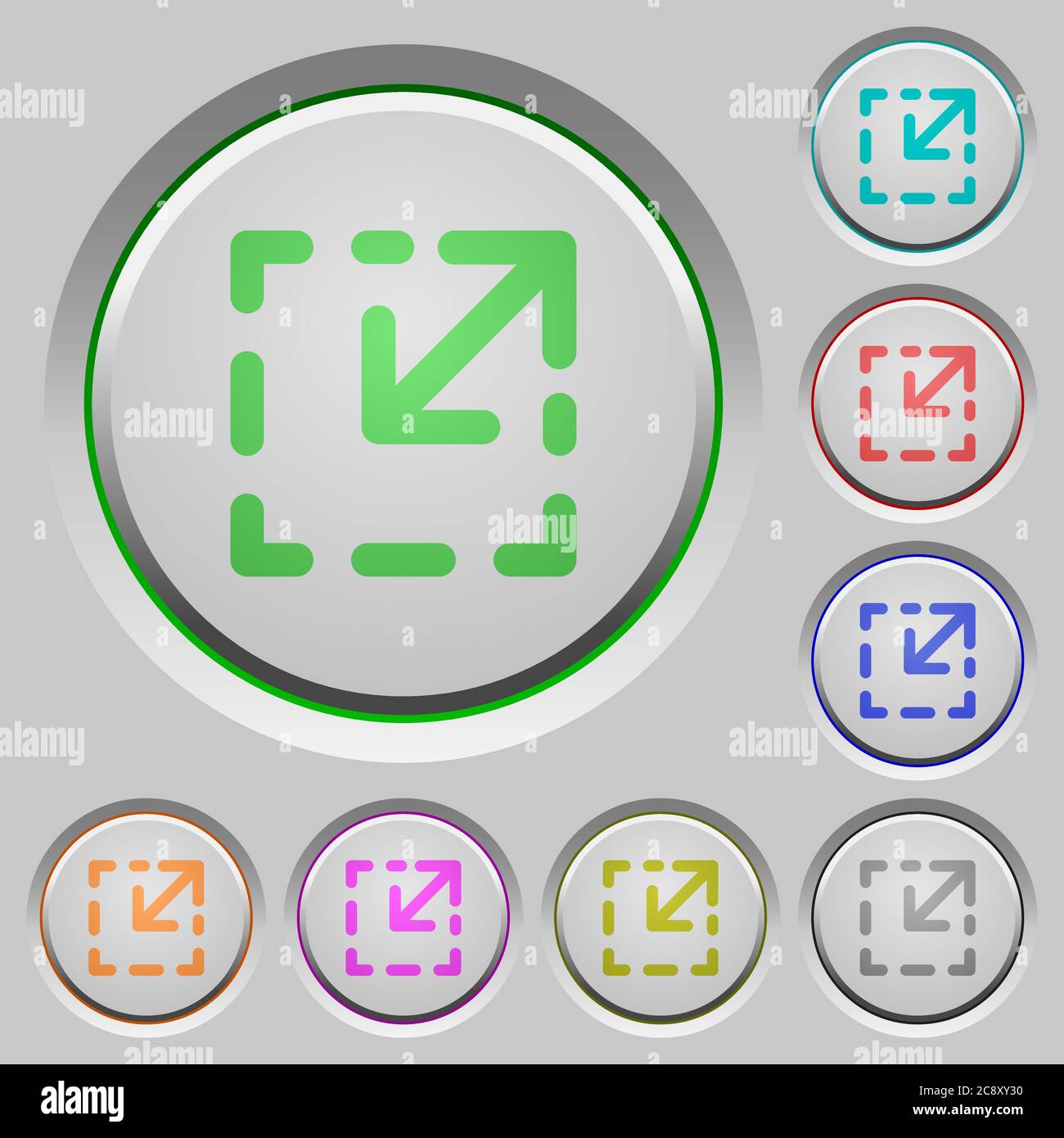 Resize element color icons on sunk push buttons Stock Vector Image & Art - Alamy