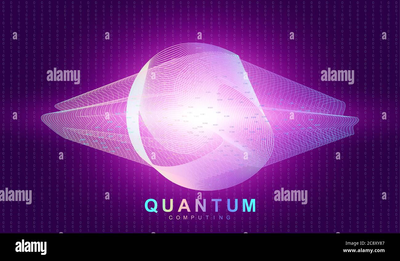 Quantum computer technology concept. Sphere explosion background. Deep learning artificial ...