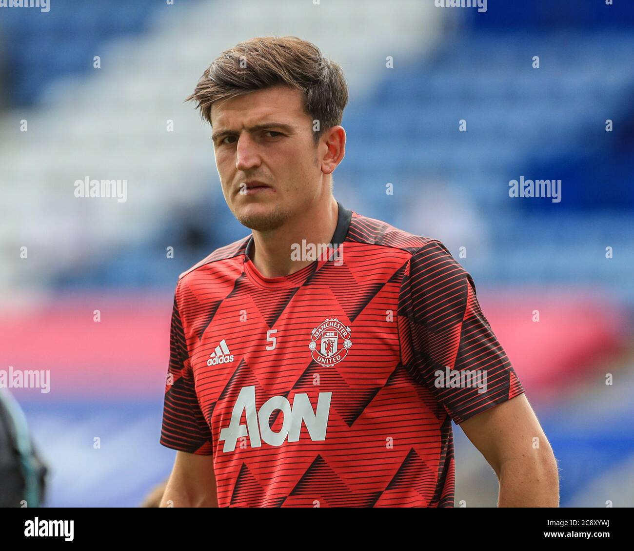 Harry Maguire (5) of Manchester United during the pre-game warmup Stock ...