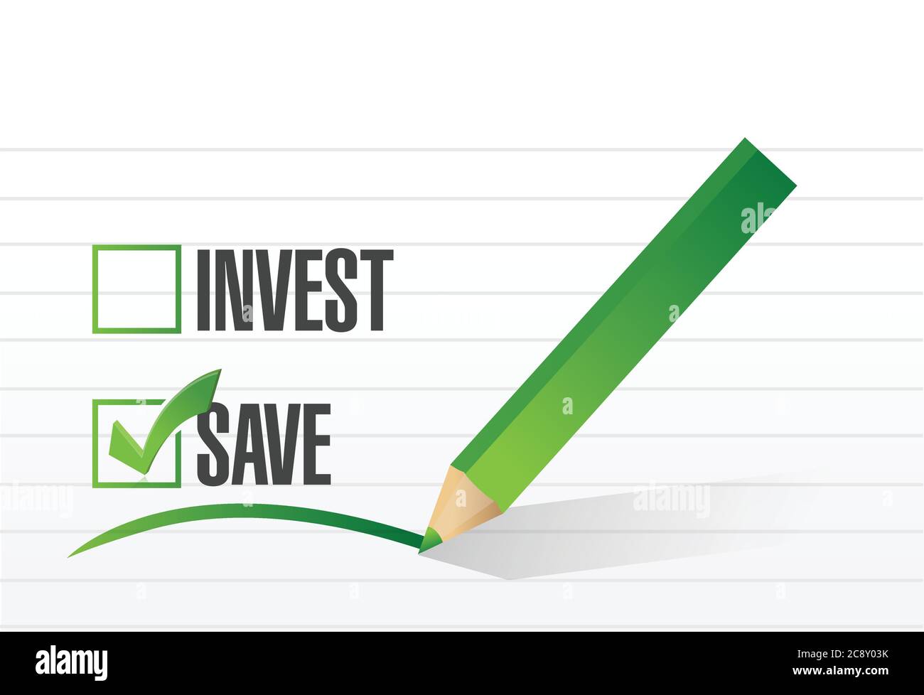 Save over investing. illustration design over a white background Stock ...