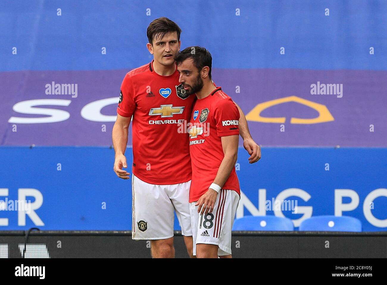 Bruno Fernandes (18) of Manchester United celebrates his goal with ...