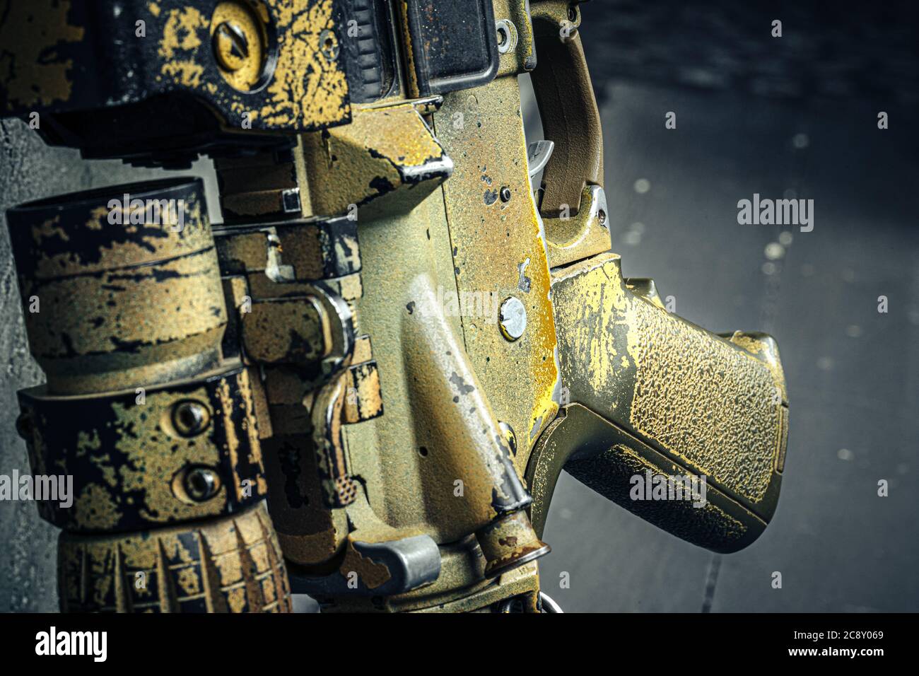 Modern weapon series. US Army assault rifle, close up Stock Photo - Alamy