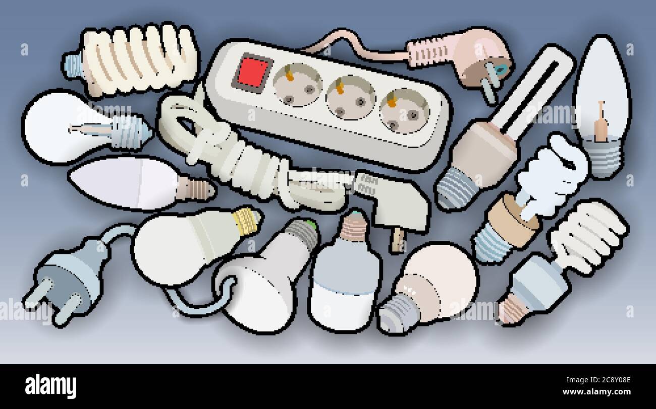 Cartoon doodles funny electrical instruments Stock Vector Image & Art ...