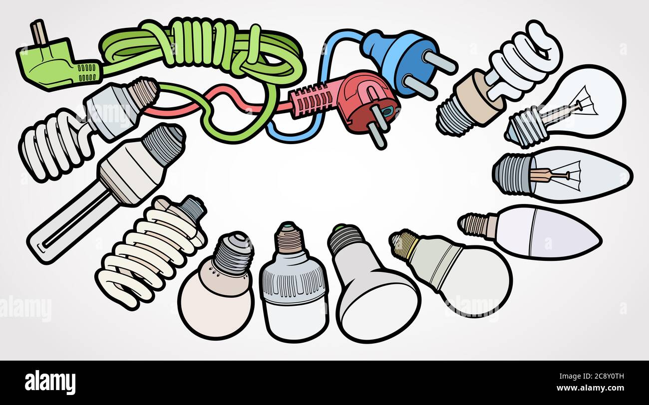 Cartoon doodles funny electrical instruments Stock Vector Image & Art ...