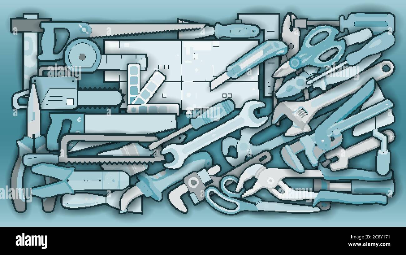 Cartoon doodles repair tools illustration Stock Vector Image & Art - Alamy