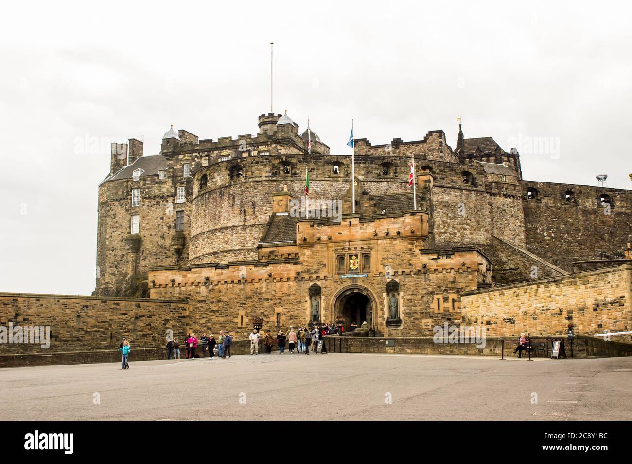 The Main Gate of Edinburgh Castle, with the Victorian aged parade ...