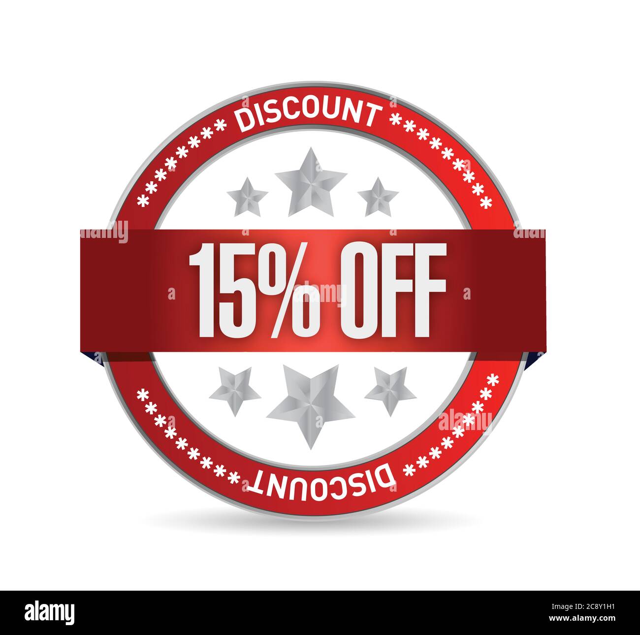 15 percent off seal illustration design over a white background Stock ...