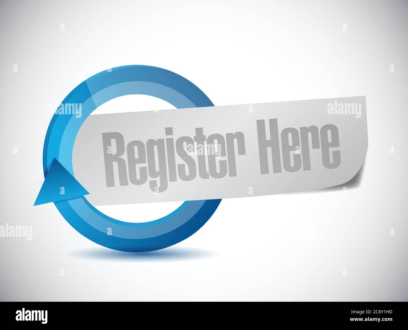 Register here message illustration design over a white background Stock ...