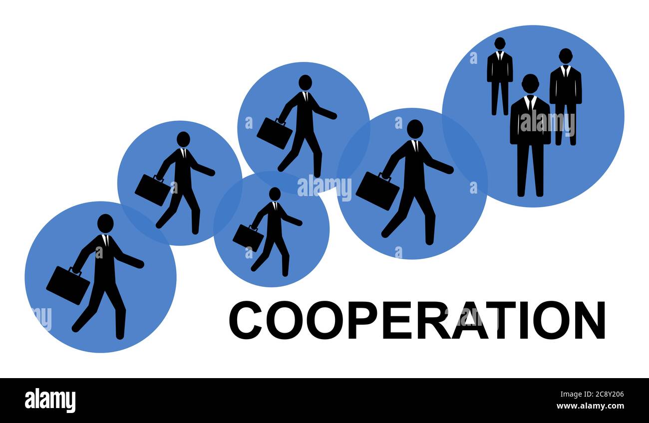 Illustration of a cooperation concept Stock Photo - Alamy