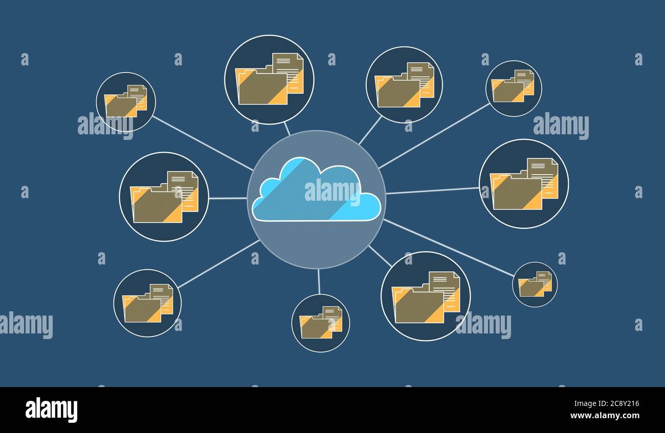 Illustration of a cloud storage concept Stock Photo - Alamy
