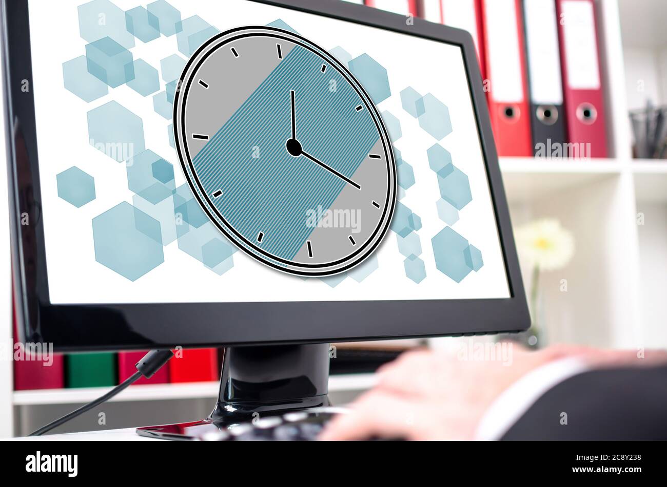 Time management concept shown on a computer screen Stock Photo - Alamy