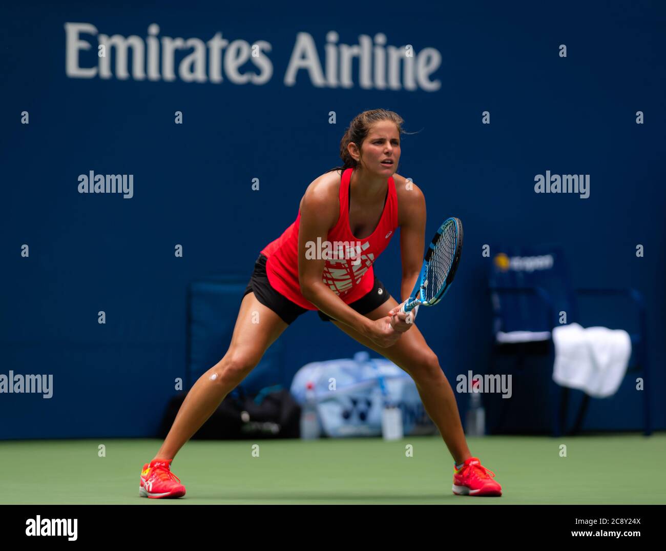 Julia Goerges of Germany practices at the 2019 US Open Grand Slam ...