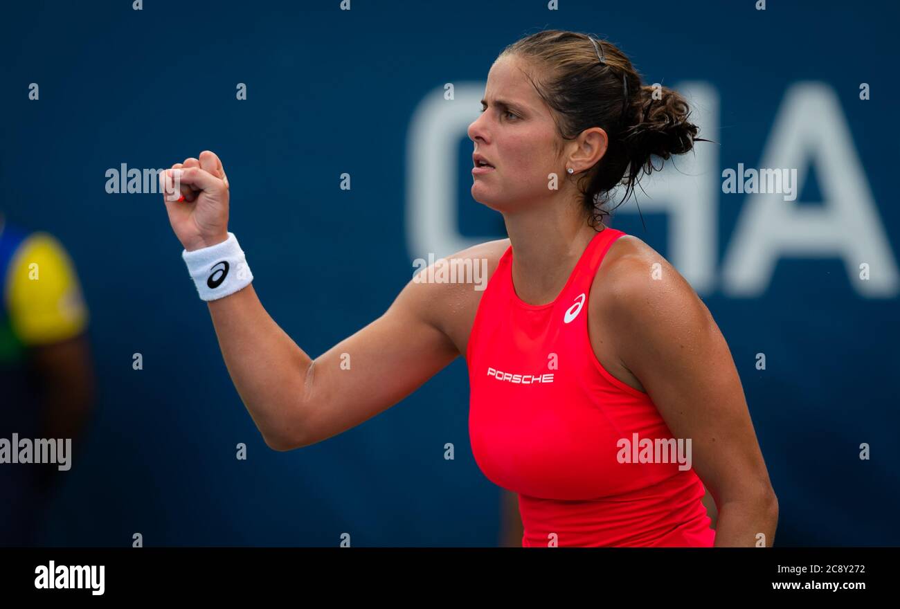 Julia Goerges of Germany in action during her first-round match at the ...