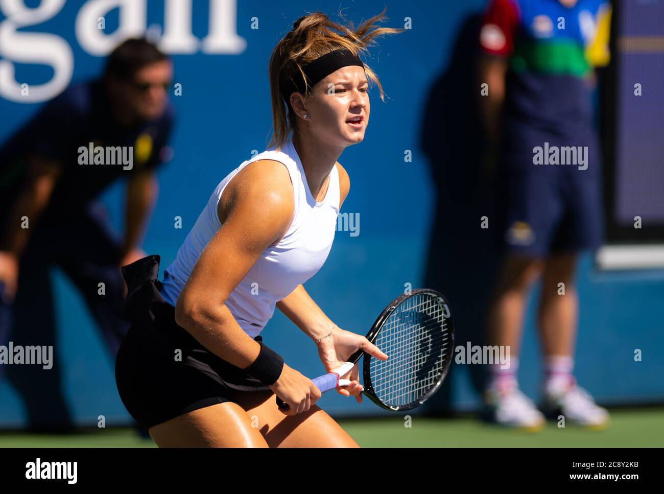 Karolina Muchova of the Czech Republic in action during her second ...