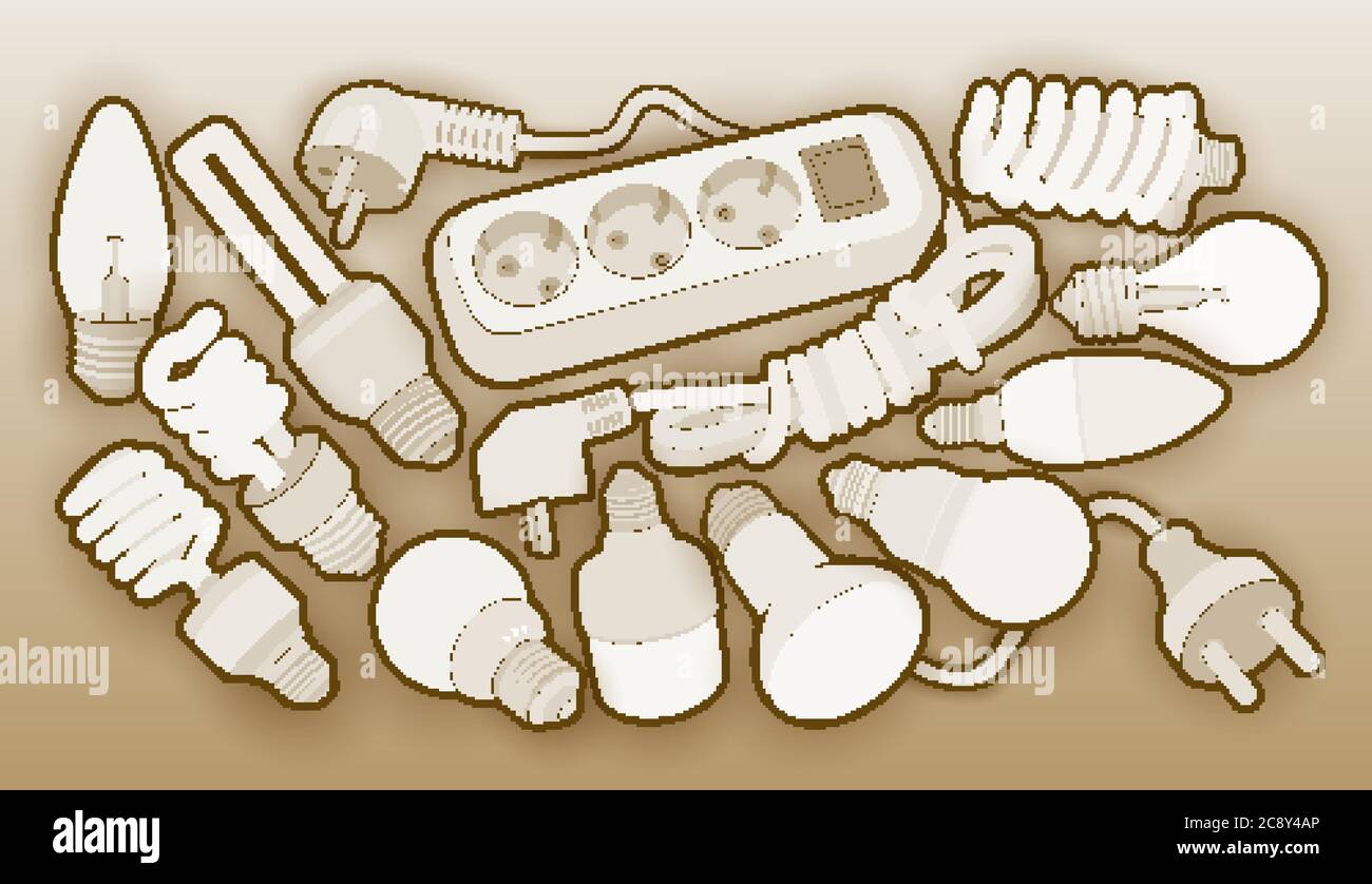 Cartoon doodles funny electrical instruments Stock Vector Image & Art ...