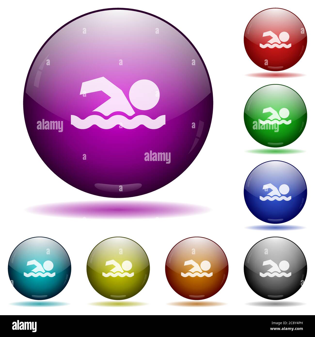 Athlete swimming in sea Stock Vector Images - Alamy