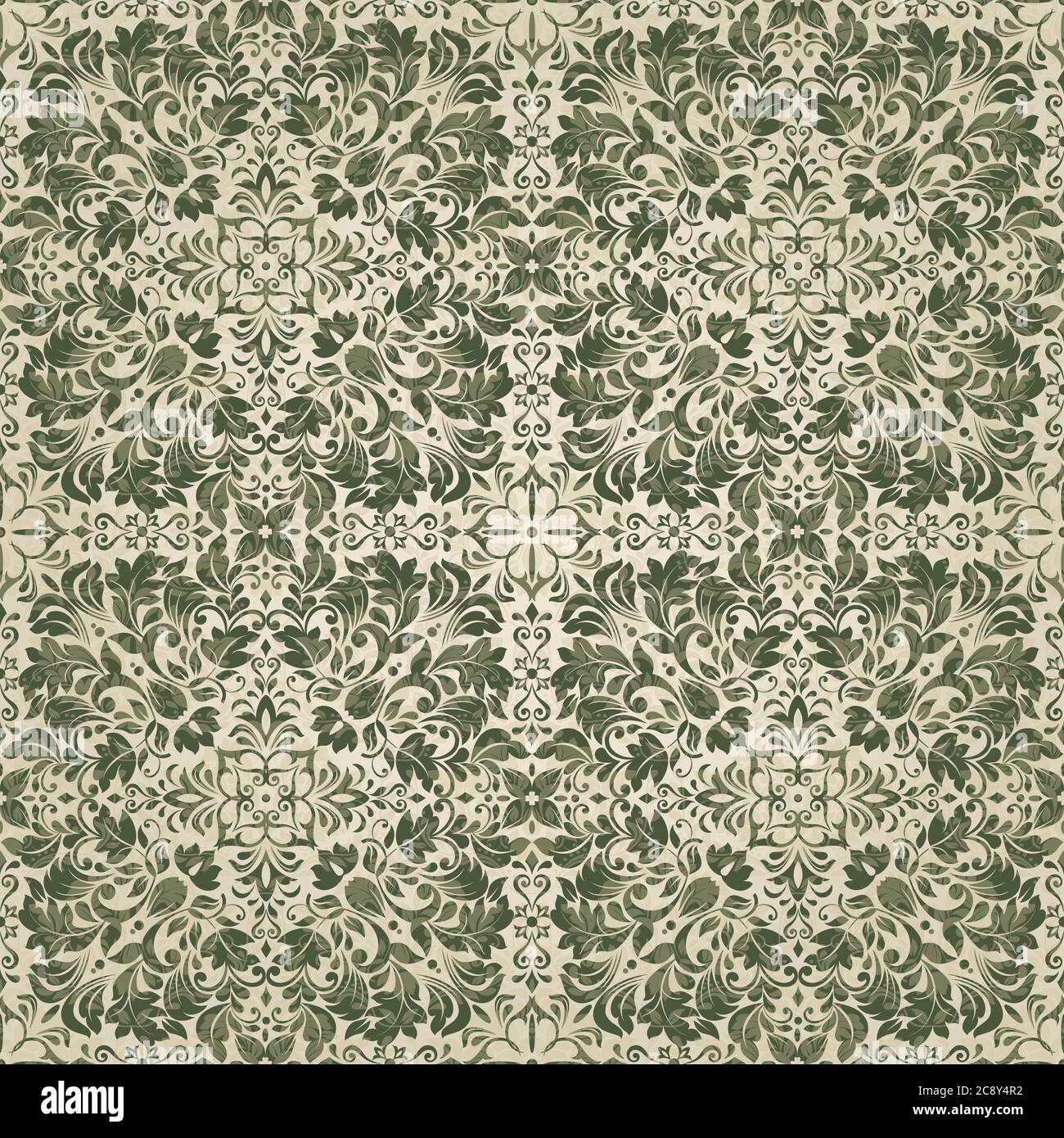 Vintage damascus, wallpaper pattern, ornament. Seamless damask ...