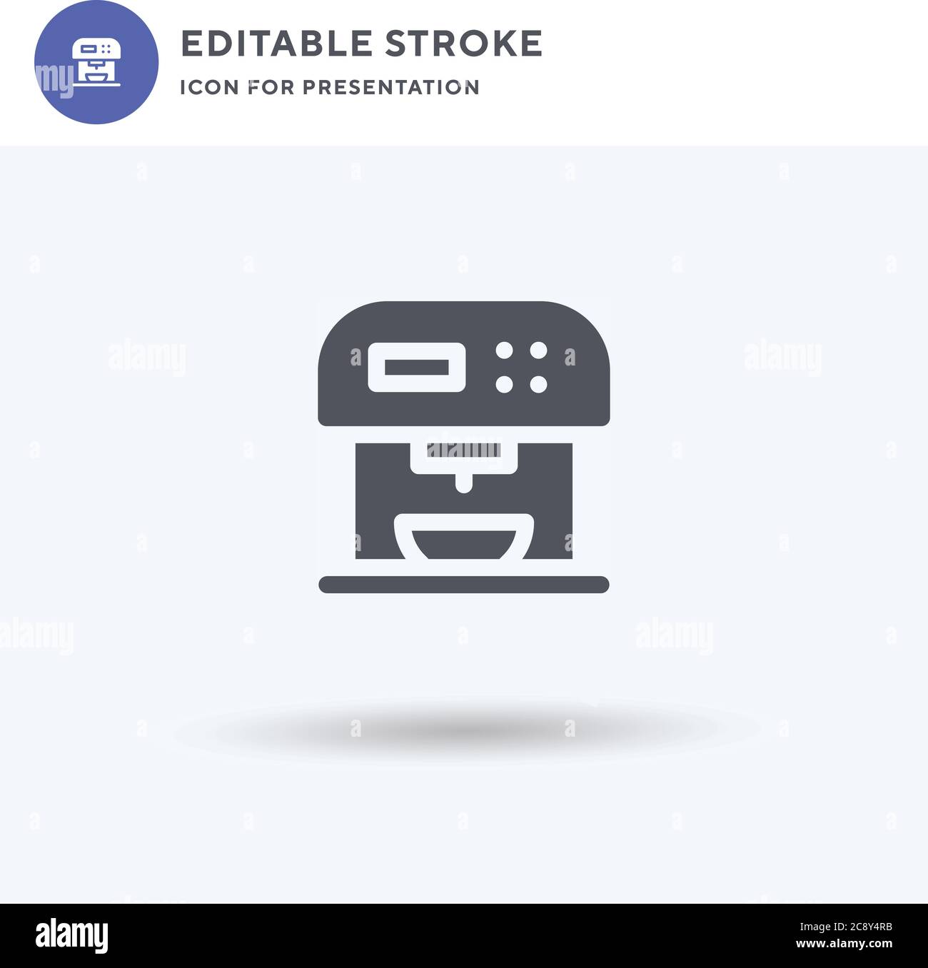 Coffee Maker icon vector, filled flat sign, solid pictogram isolated on ...