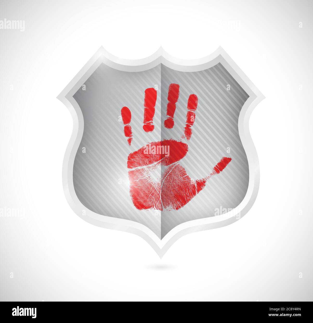 Handprint stop spam shield illustration design over white Stock Vector ...