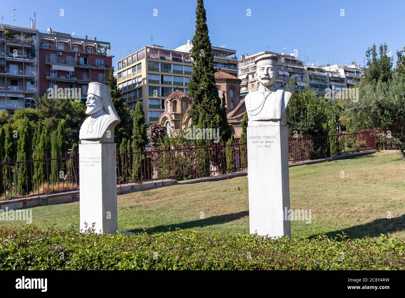 THESSALONIKI, GREECE - SEPTEMBER 22, 2019: Ancient Byzantine Church of ... THESSALONIKI, GREECE - SEPTEMBER 22, 2019: Ancient Byzantine Church of ...