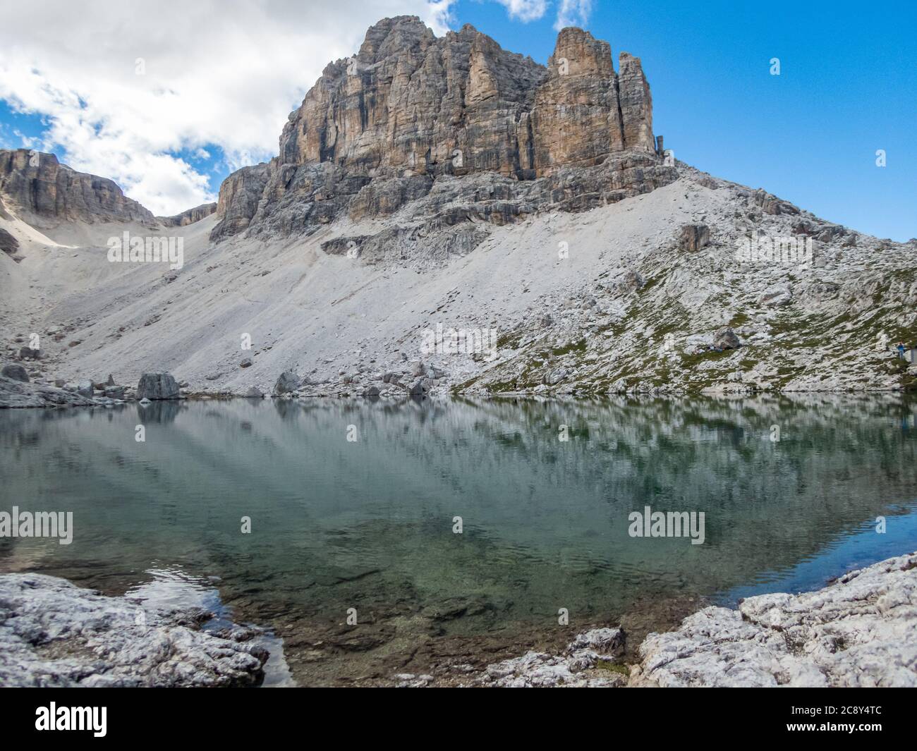 Climbing on the Pisciadu via ferrata of the Sella group in the ...