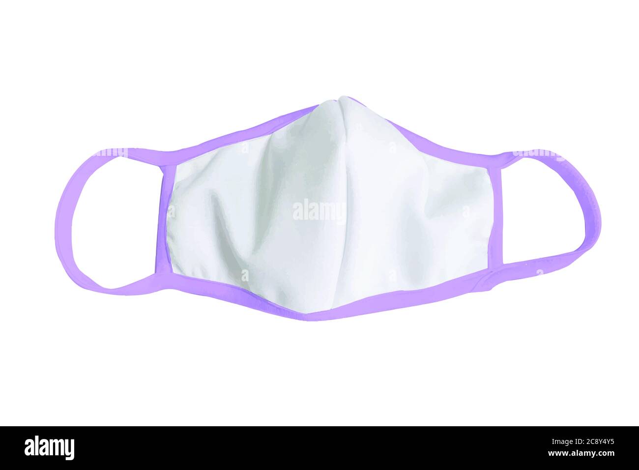 White Face Mask front view, Blank fabric mask 3D rendering isolated on ...