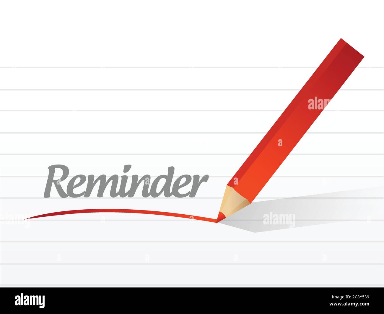 Reminder message illustration design over a white background Stock ...