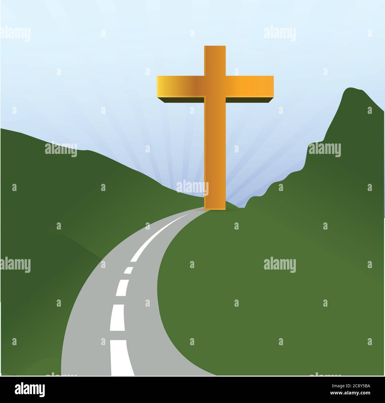 Road to religion concept illustration design landscape Stock Vector ...