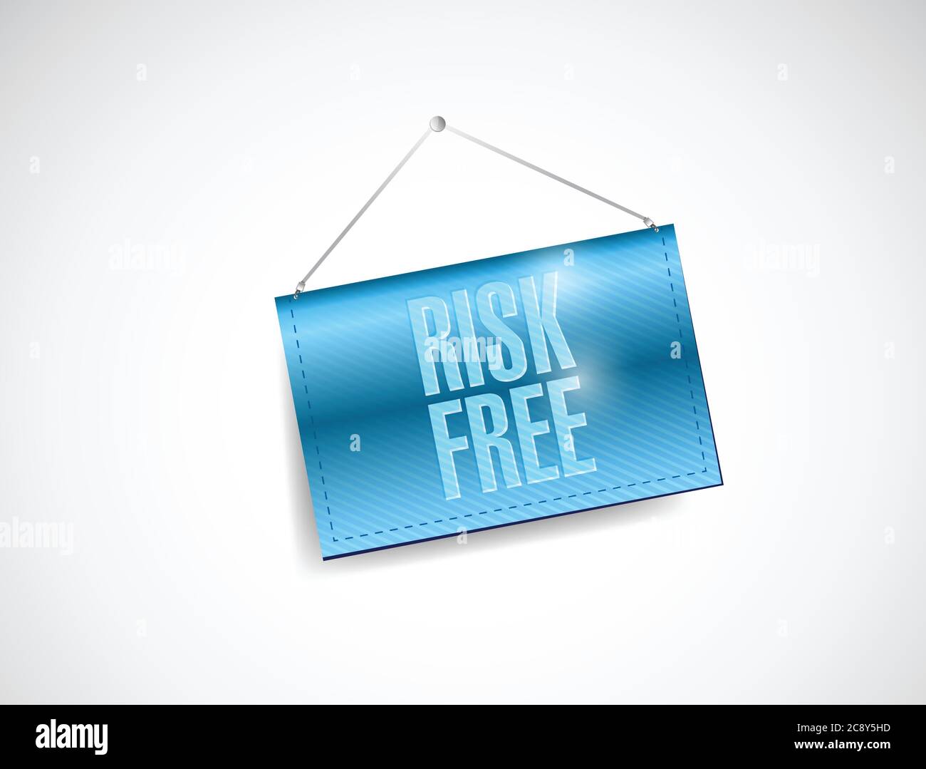Risk free hanging banner illustration design over white Stock Vector ...