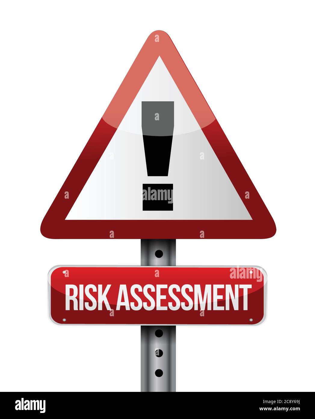Risk assessment road sign illustration design over a white background ...