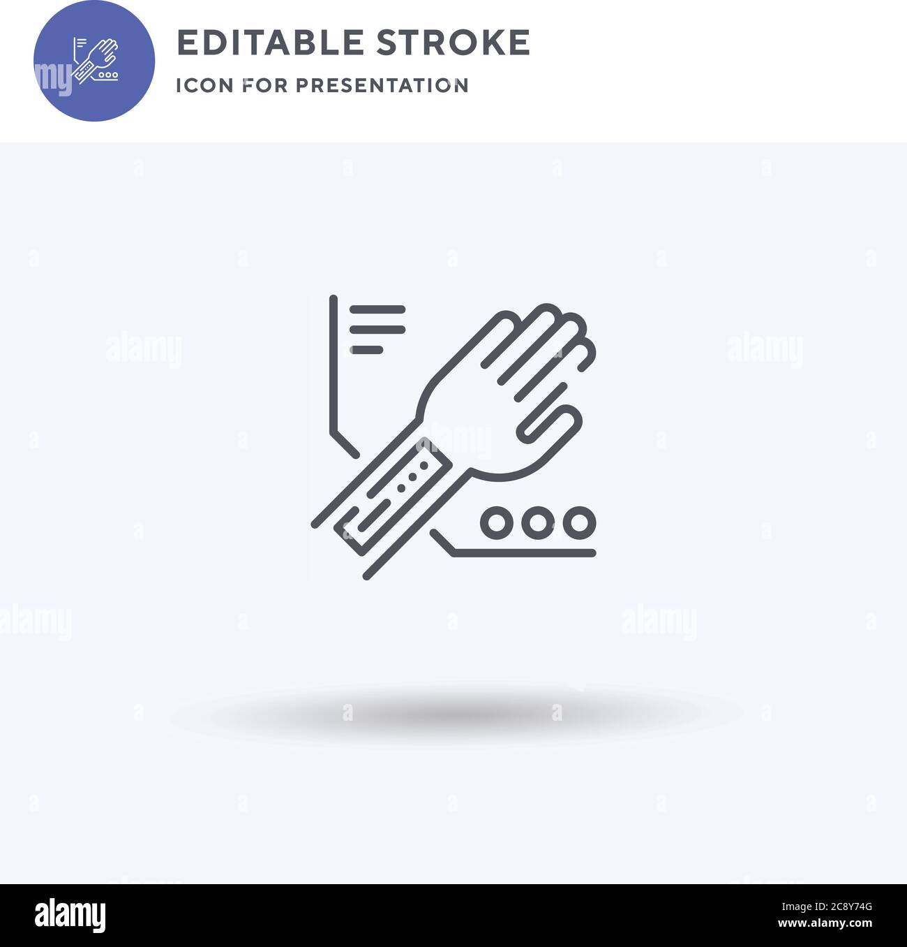 Robotic Arm icon vector, filled flat sign, solid pictogram isolated on ...