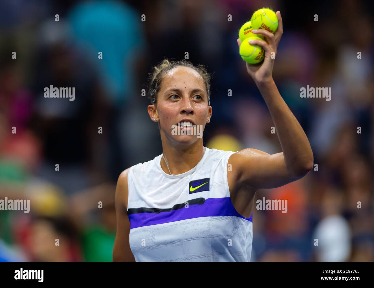 Madison Keys of the United States in action during her third-round ...