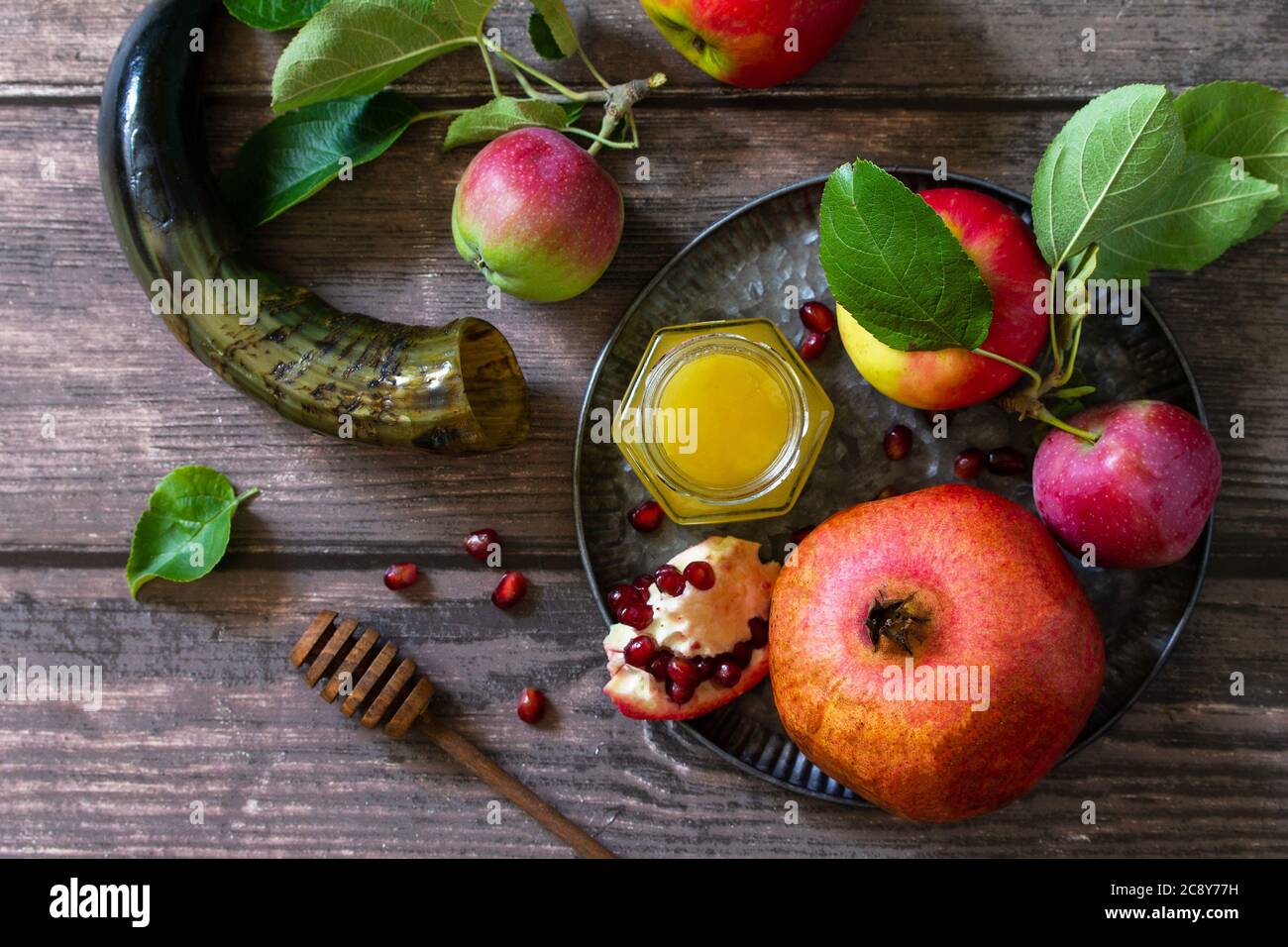 Rosh hashanah (hashana) - jewish new year holiday concept. Traditional ...