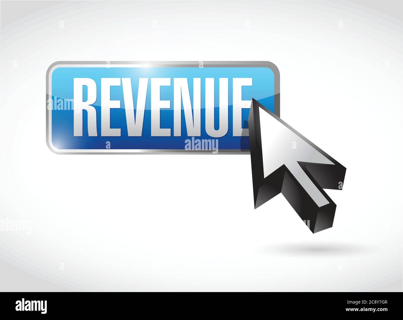 Revenue button and cursor. illustration design over a white background ...