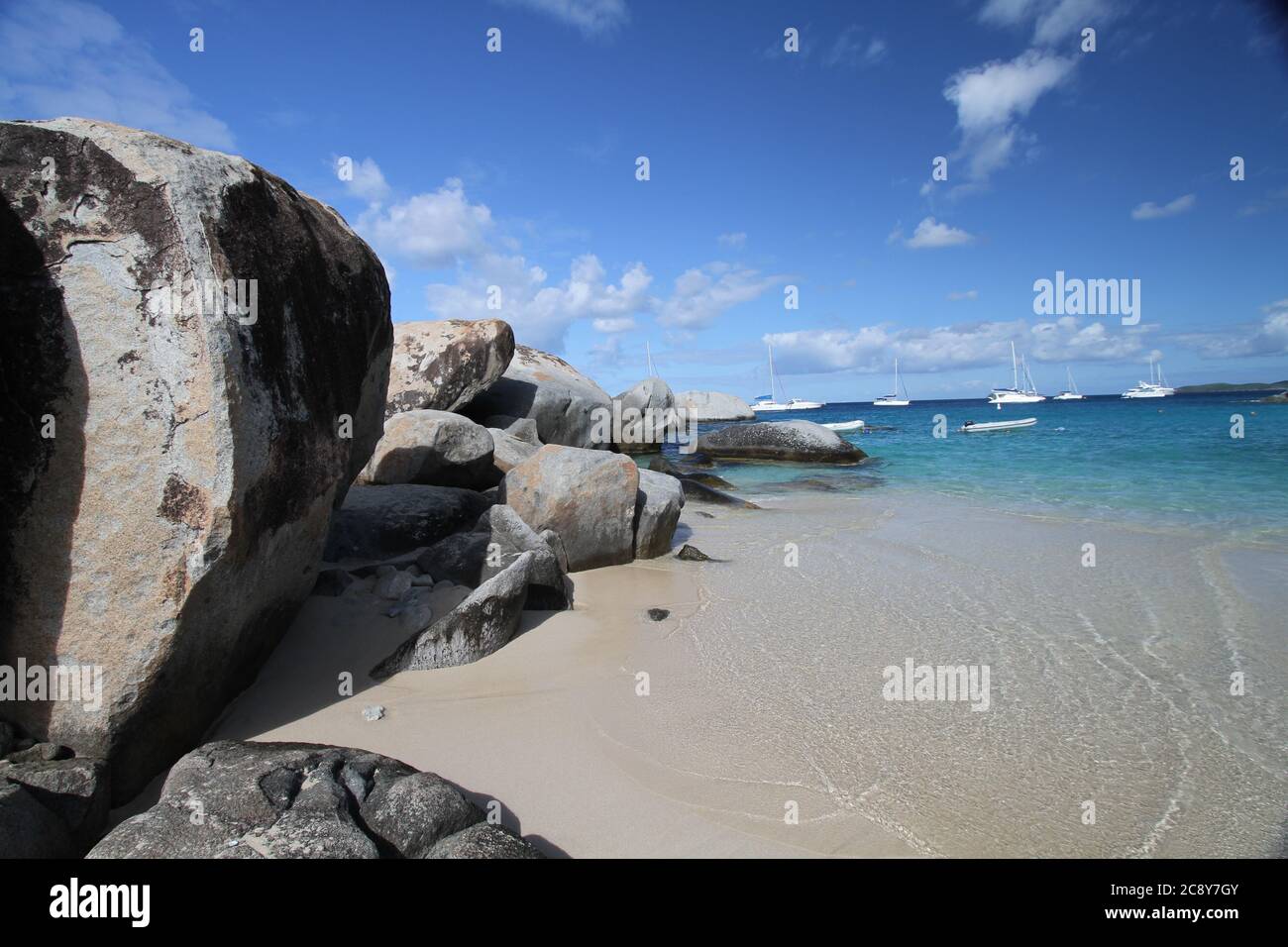 British Virgin Islands, Virgin Gorda, Devil's Bay, The Baths, sandy ...