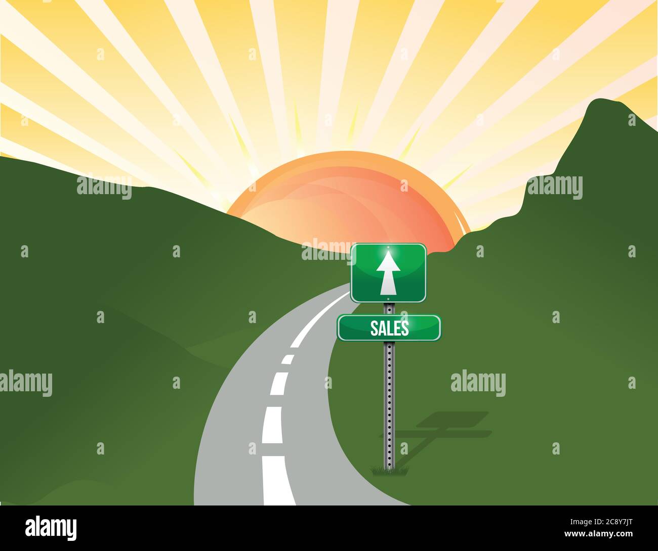Road to sales landscape background illustration design Stock Vector ...