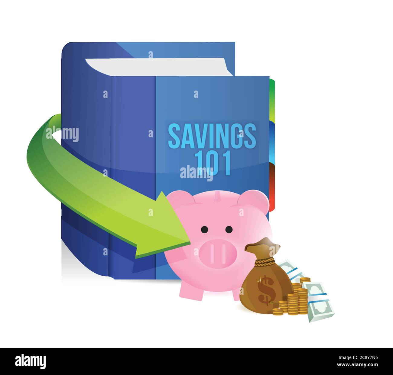 Savings 101 book illustration design over a white background Stock ...
