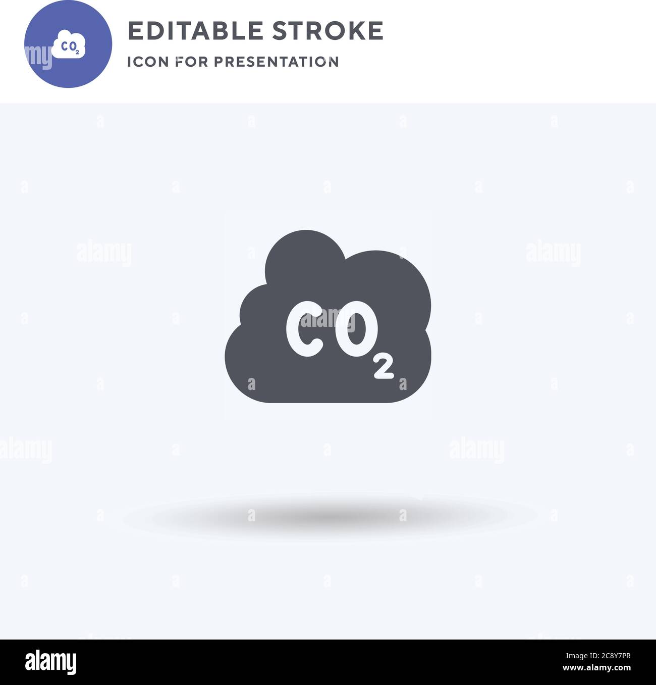 Co icon vector, filled flat sign, solid pictogram isolated on white ...