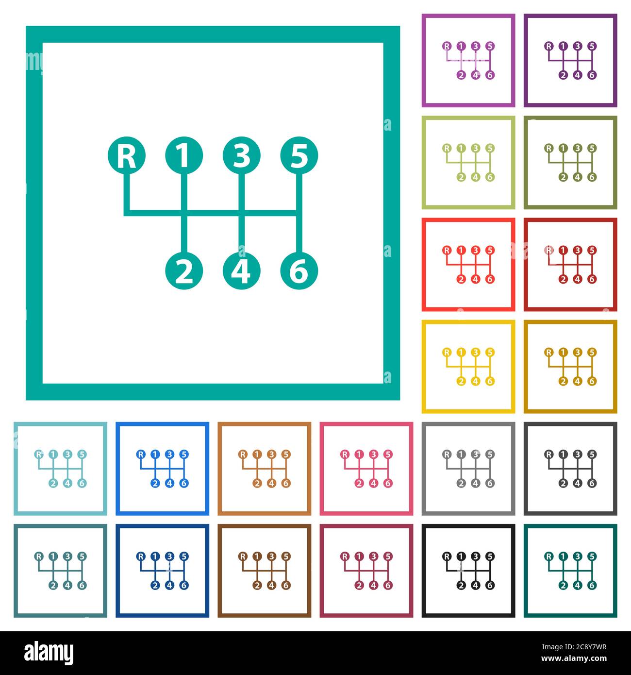 Manual six speed gearbox Stock Vector Images - Alamy