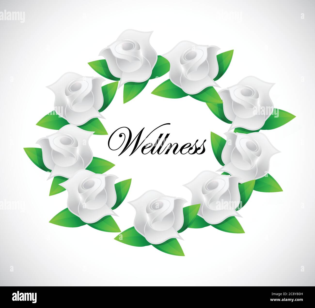 Wellness flower sign illustration design over a white background Stock ...