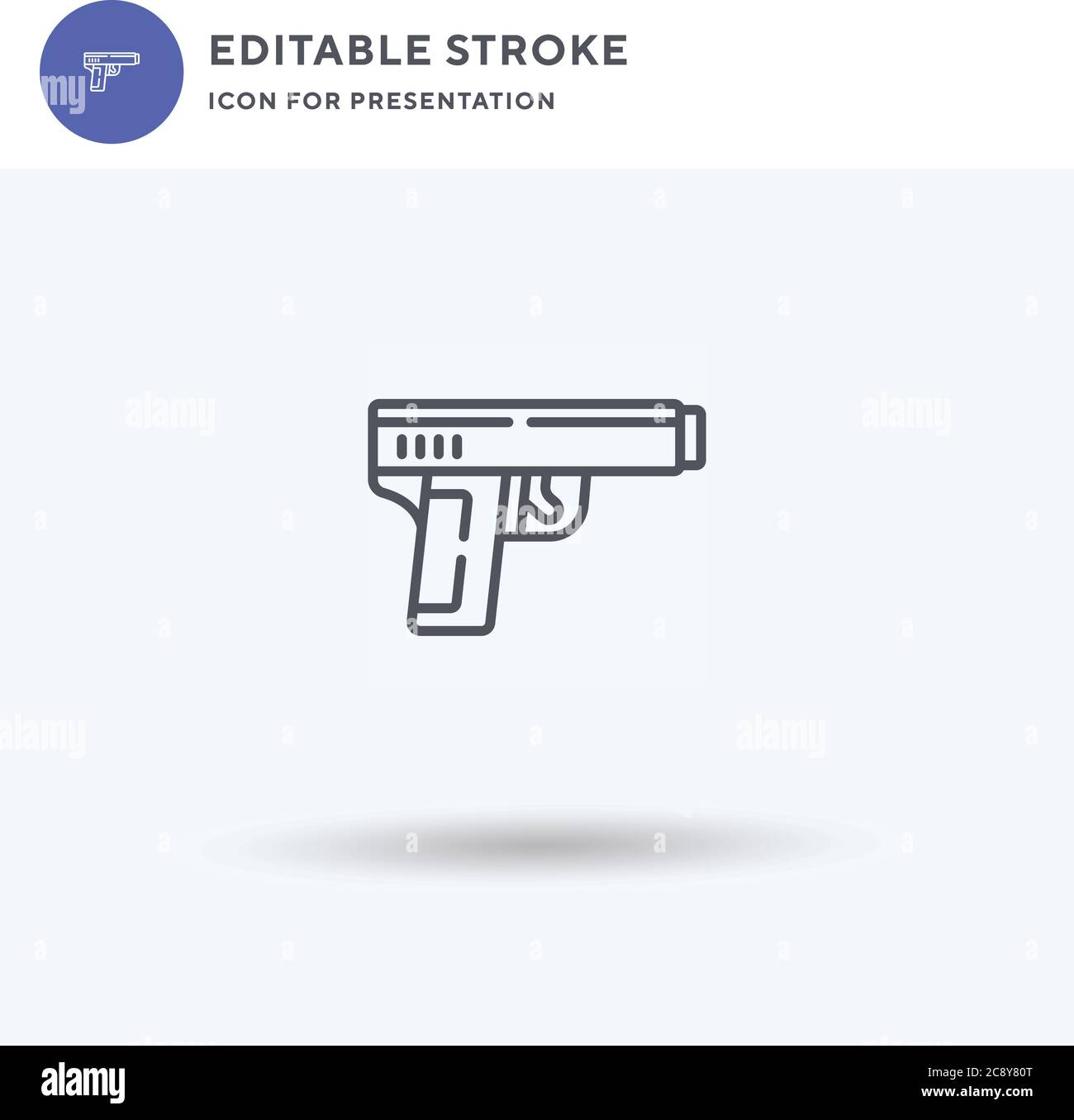 Gun icon vector, filled flat sign, solid pictogram isolated on white ...