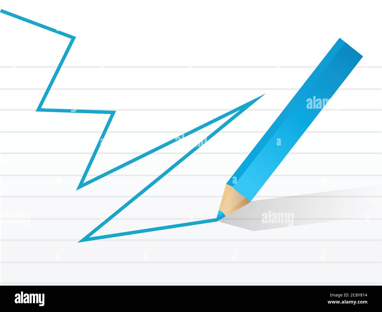 Pencil and script illustration design over a white background Stock ...