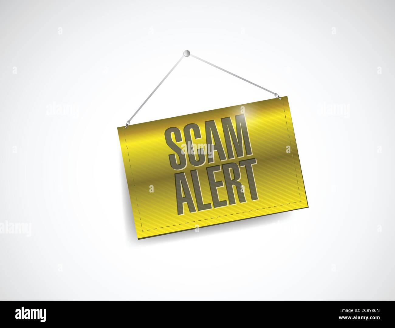 Scam alert hanging banner illustration design over a white background ...