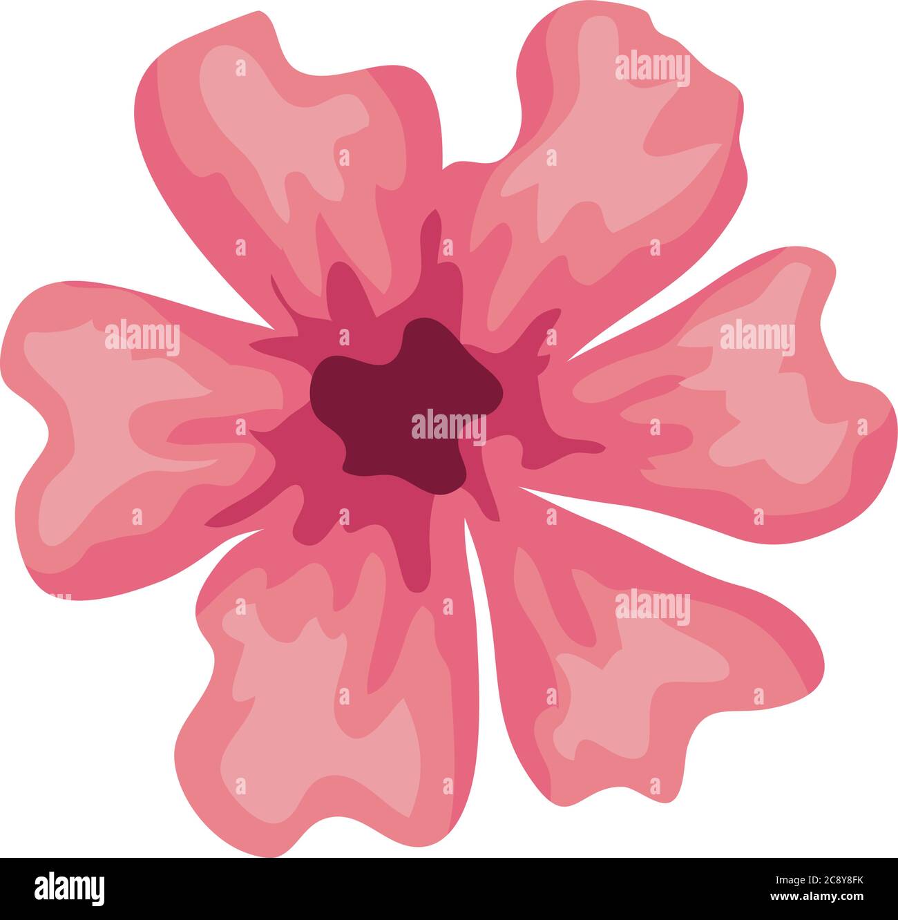 cute flower pink color, on white background Stock Vector Image & Art ...